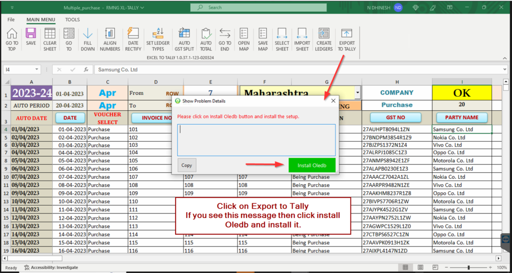 How to use Excel to Tally get started help and guide - Excel To Tally
